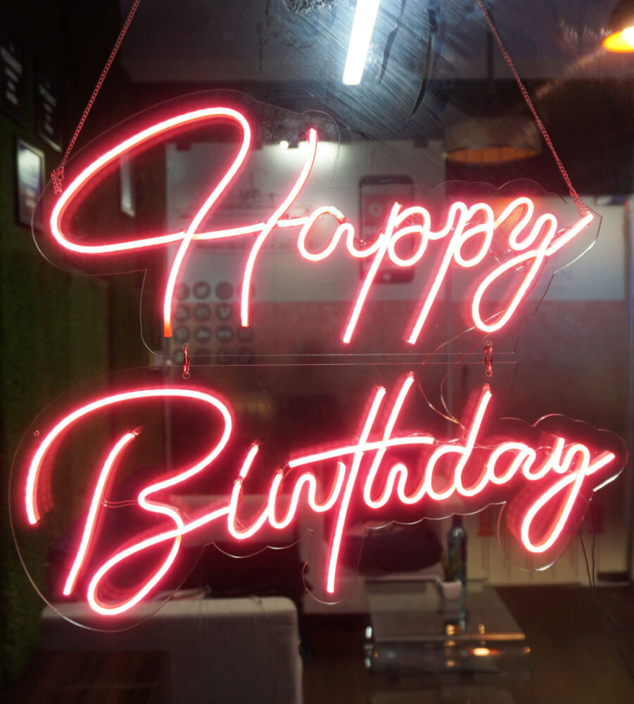 Buy Happy Birthday Led Neon Sign Board Pink Glow Color at Lowest Price ...