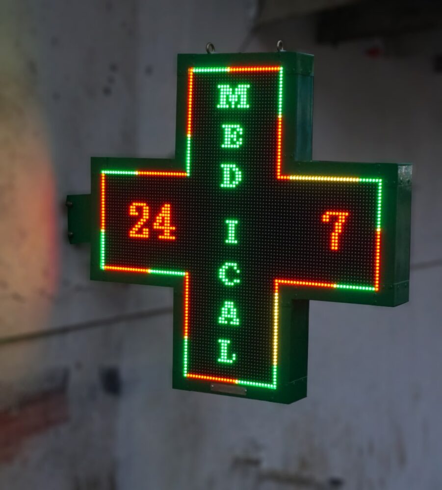 Buy 2 x 2 Feet Medical Plus Sign Board Programmable For Medical ...