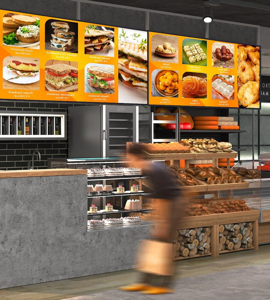 Buy Digital Menu Display Screen for Restaurant Cafe Fast Food